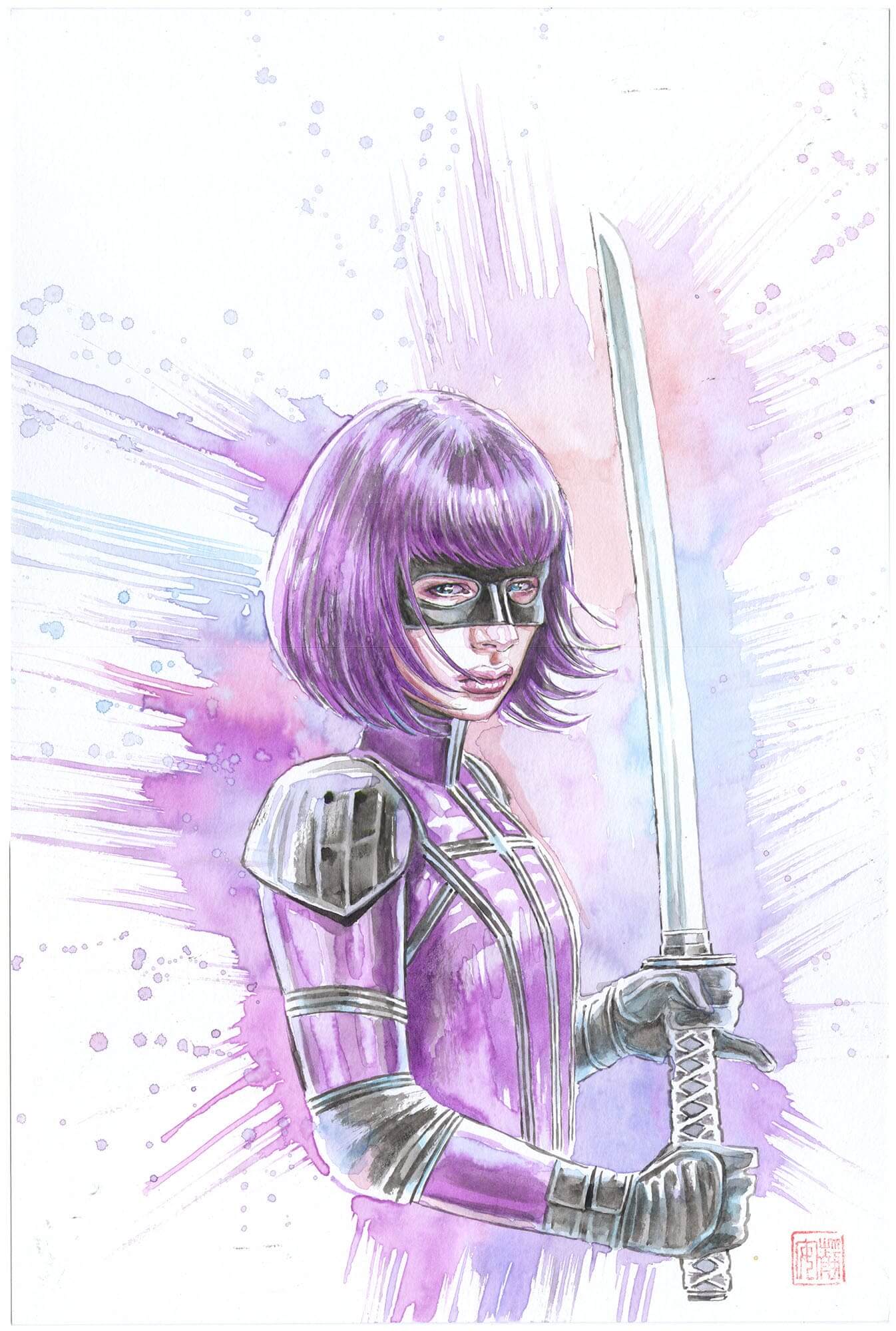 Original Comic Art by Kick Ass Hit Girl 1 Cover Signed | Nostalgic ...